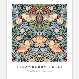 William Morris Wall Art Print, Strawberry Thief, Bird Art Museum Poster ...