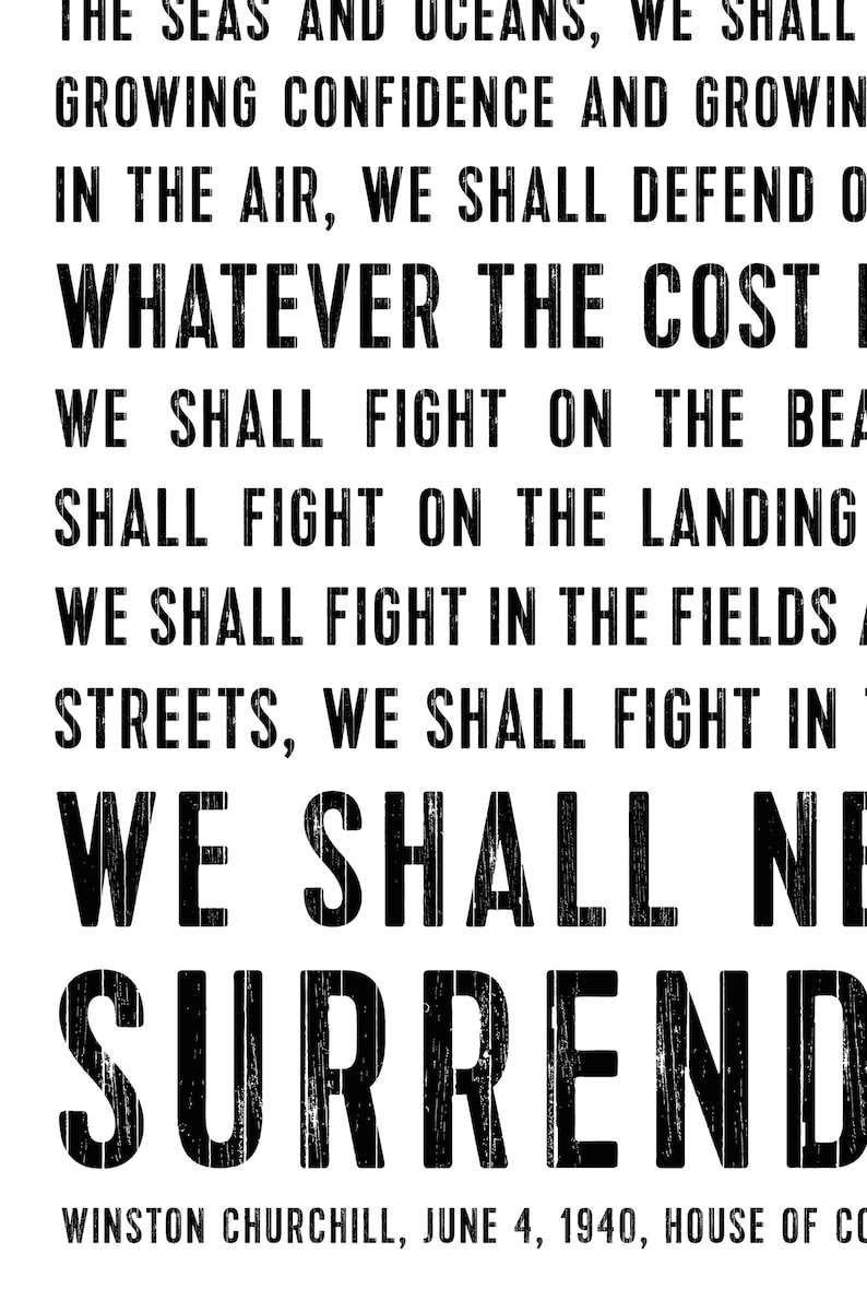 Winston Churchill Quote Wall Art Print or Canvas Leadership Gift for ...