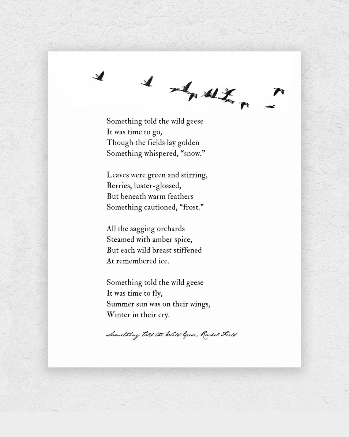 Wild Geese Poem Wall Art Print Custom Poetry Quote Wall Art - Etsy
