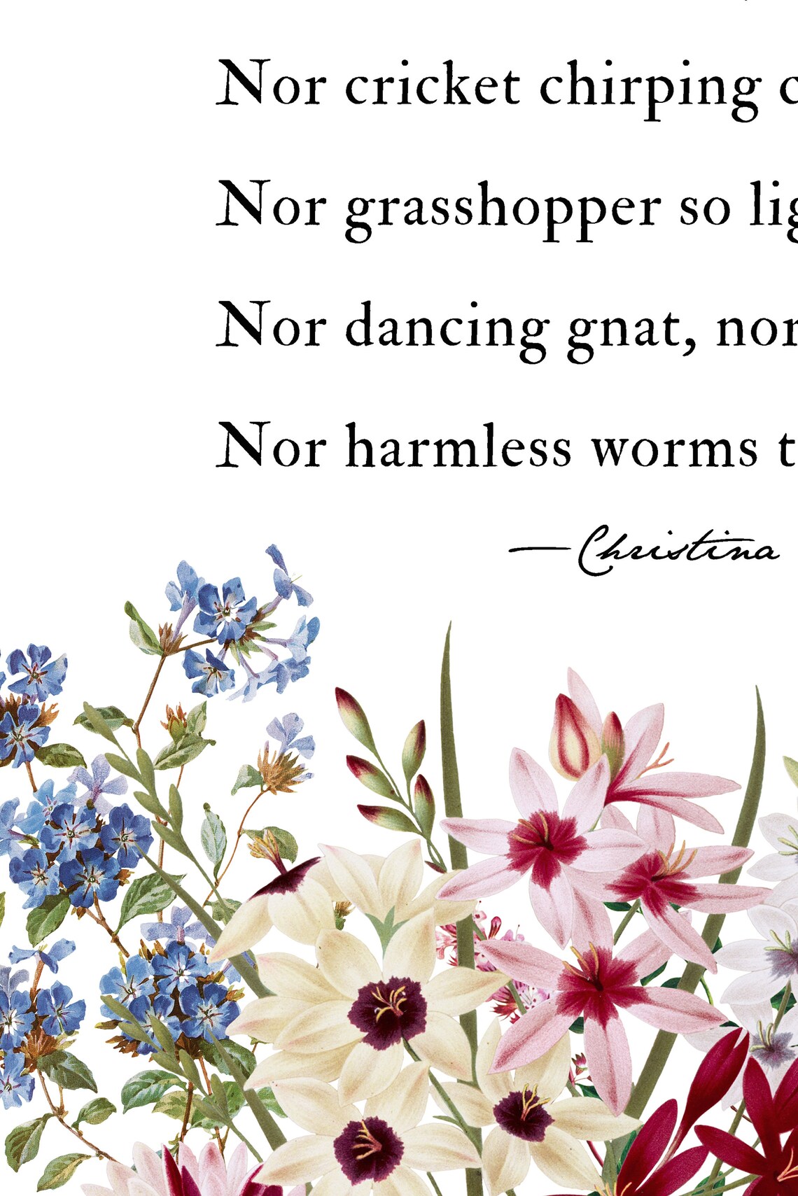 Poem Print Hurt No Living Thing Poem by Christina Rossetti - Etsy