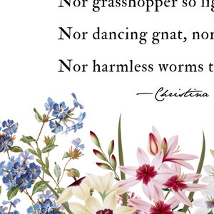 Poem Print Framed Hurt No Living Thing Christina Rossetti: Butterfly ...