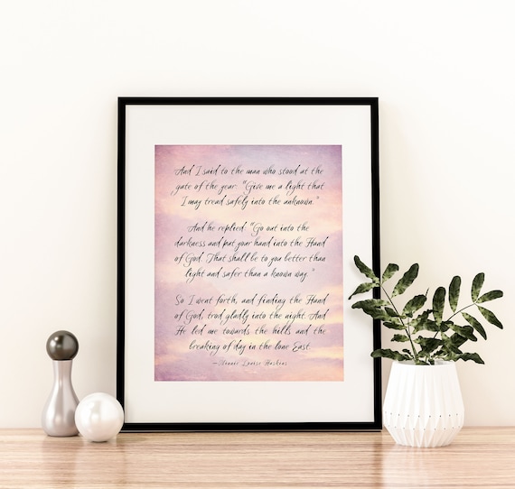 The Gate of the Year Poem Quote Wall Art Poster Print God | Etsy