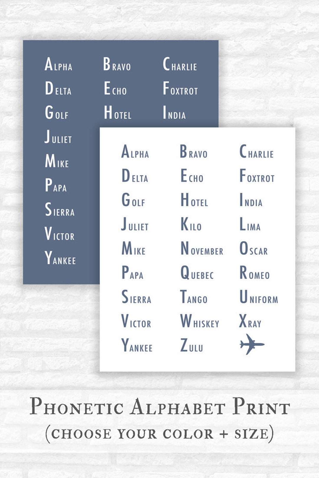 Phonetic Alphabet Wall Art Print ABC Poster, Alpha Bravo Charlie ...