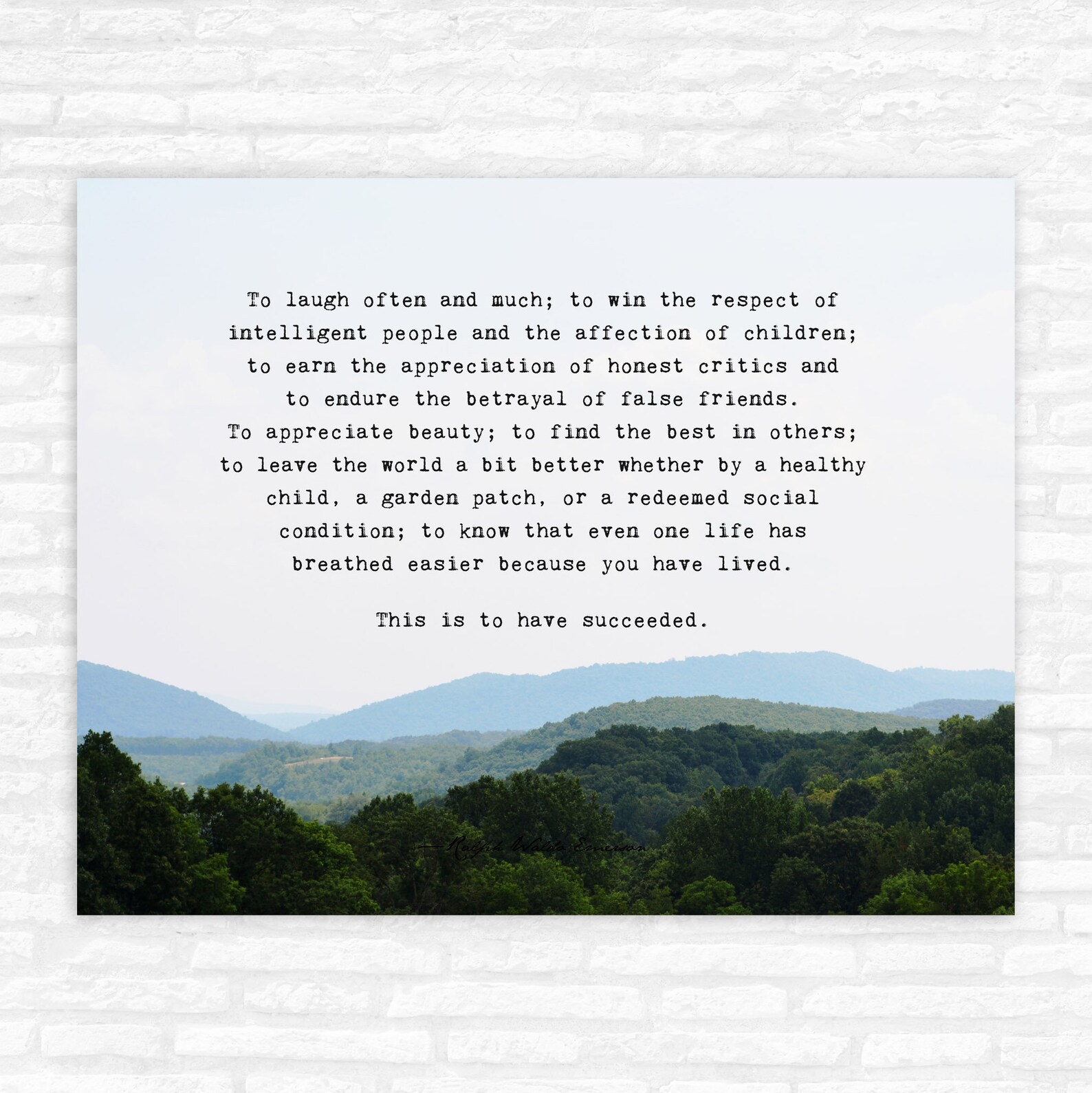 To Laugh Often and Much Wall Art Print Emerson Quote Success - Etsy