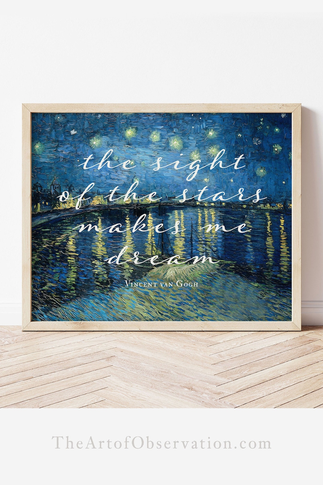 Van Gogh Quote Wall Art Print the Sight of the Stars Makes Me Dream ...