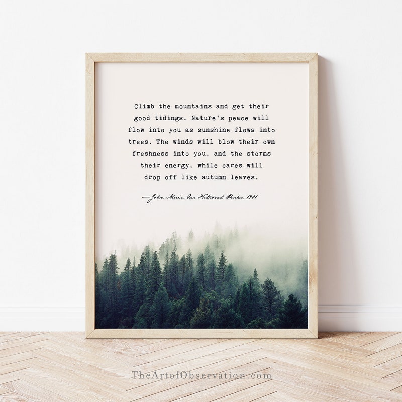 John Muir Quote Wall Art - Etsy