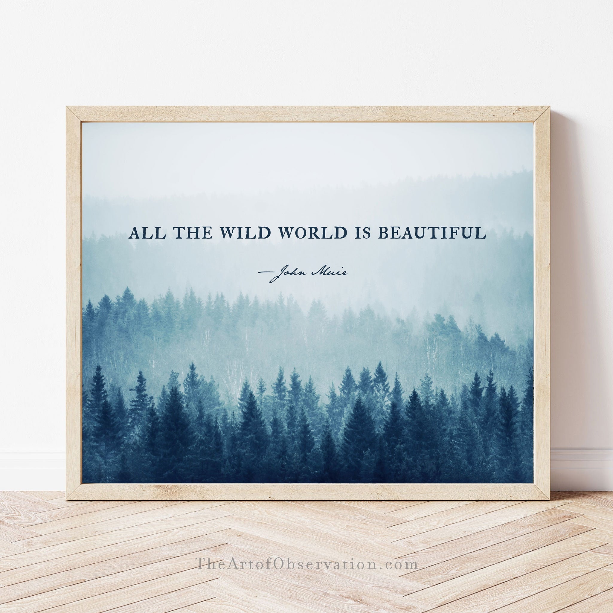 John Muir quote wall art print inspirational boho apartment | Etsy