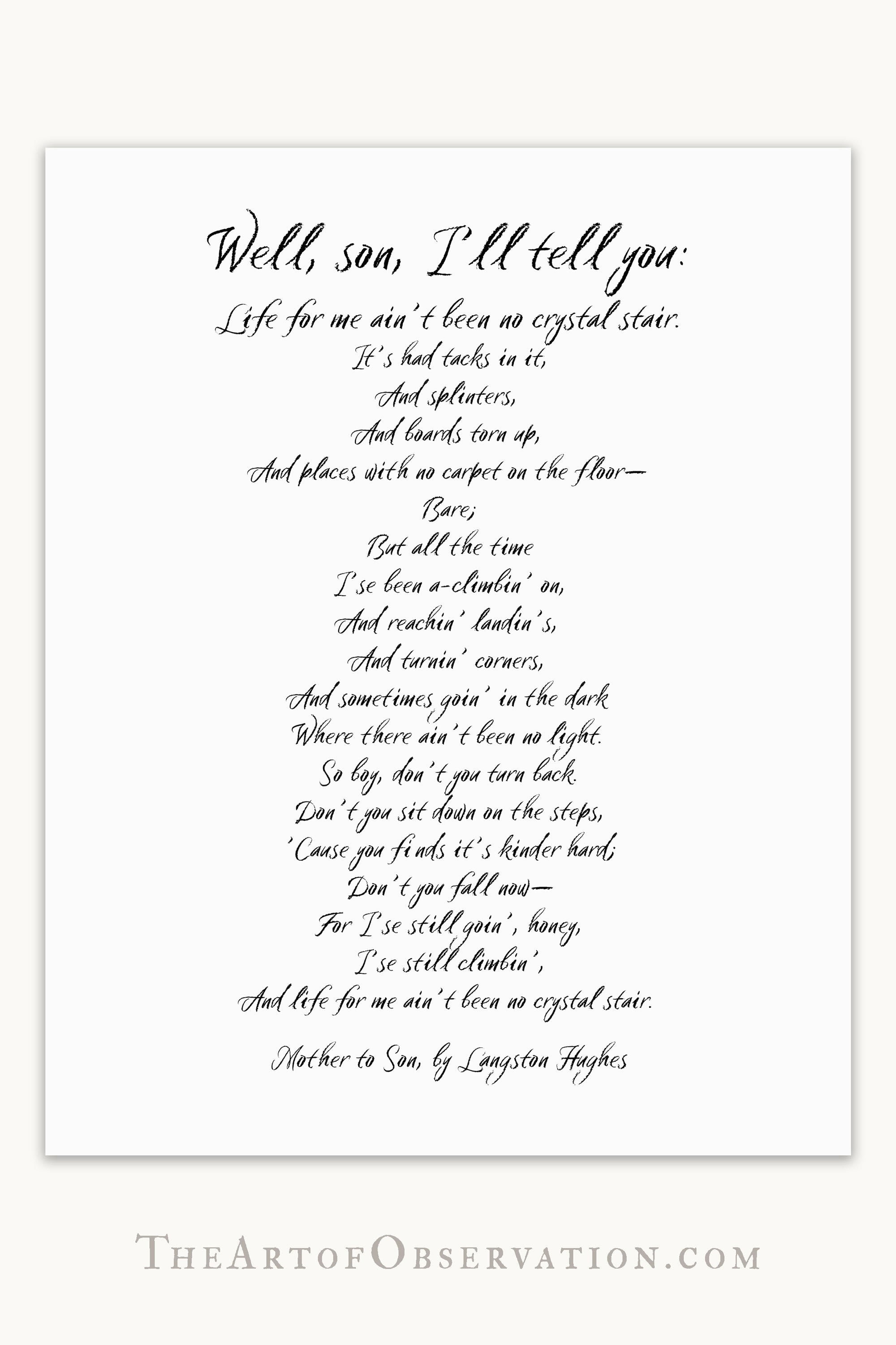 Harlem Renaissance Langston Hughes Poems