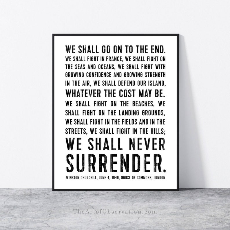 Winston Churchill Quote Wall Art Print Graduation Gifts for | Etsy