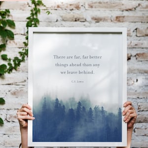 C.S. Lewis Quote Print Inspirational Christian Framed Wall Art Indigo ...