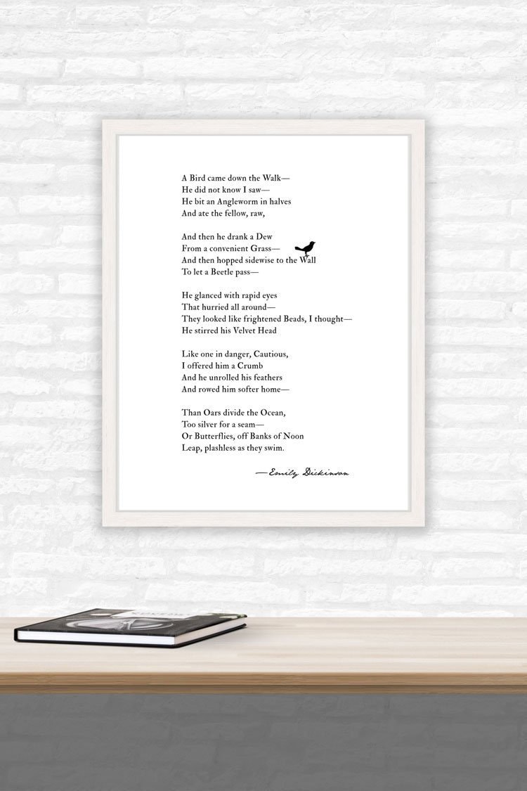Art & Collectibles Giclée Prints Emily Dickinson Poem Print Wall Art A ...