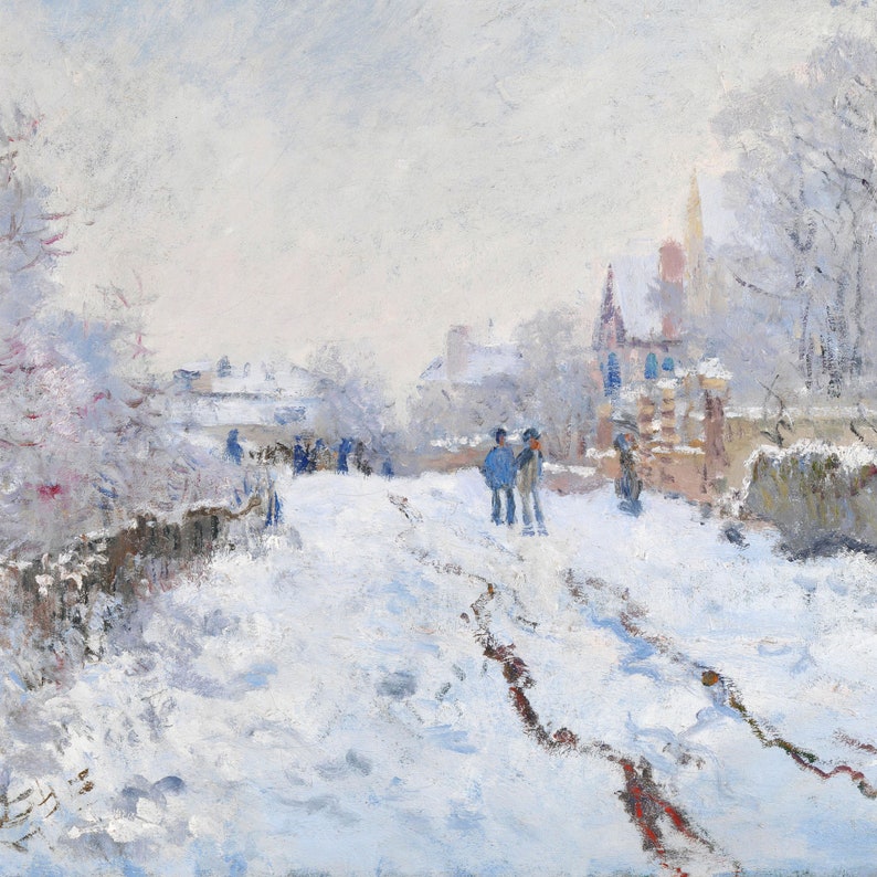 Monet Wall Art Print Winter Decor Snow at Argenteuil Impressionist ...