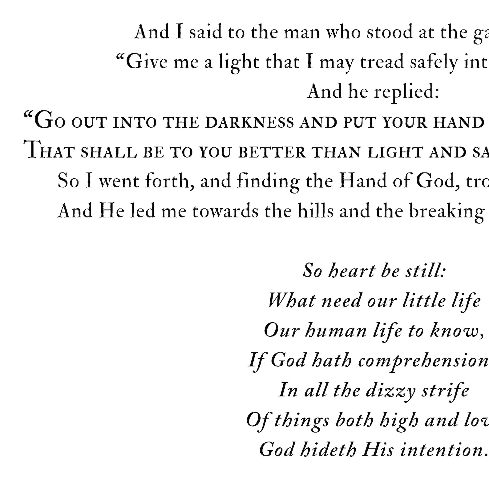 The Gate of the Year Poem Wall Art Print, God Knows by Minnie Louise ...