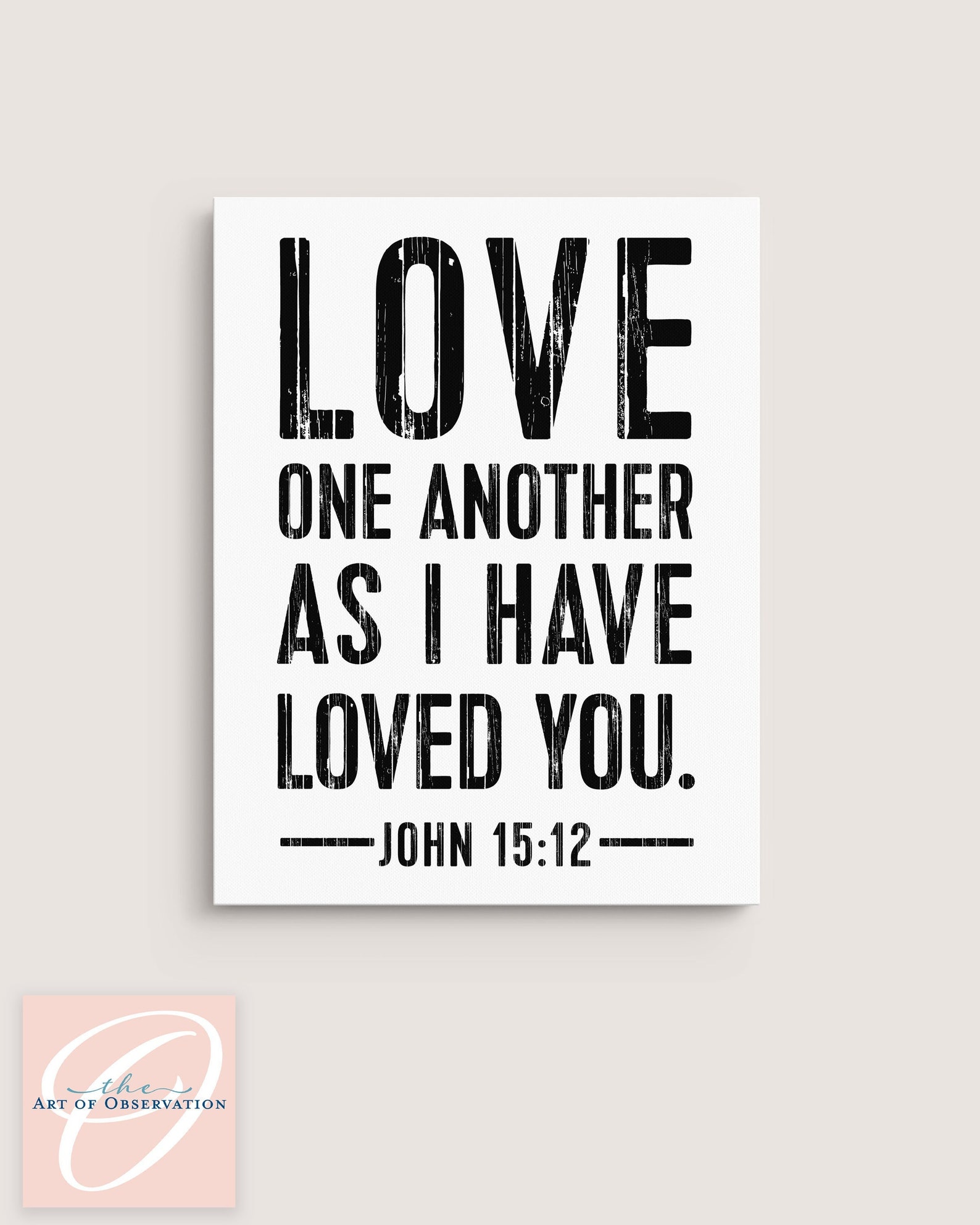 Bible Verse Wall Art Canvas or Print Love One Another Quote - Etsy