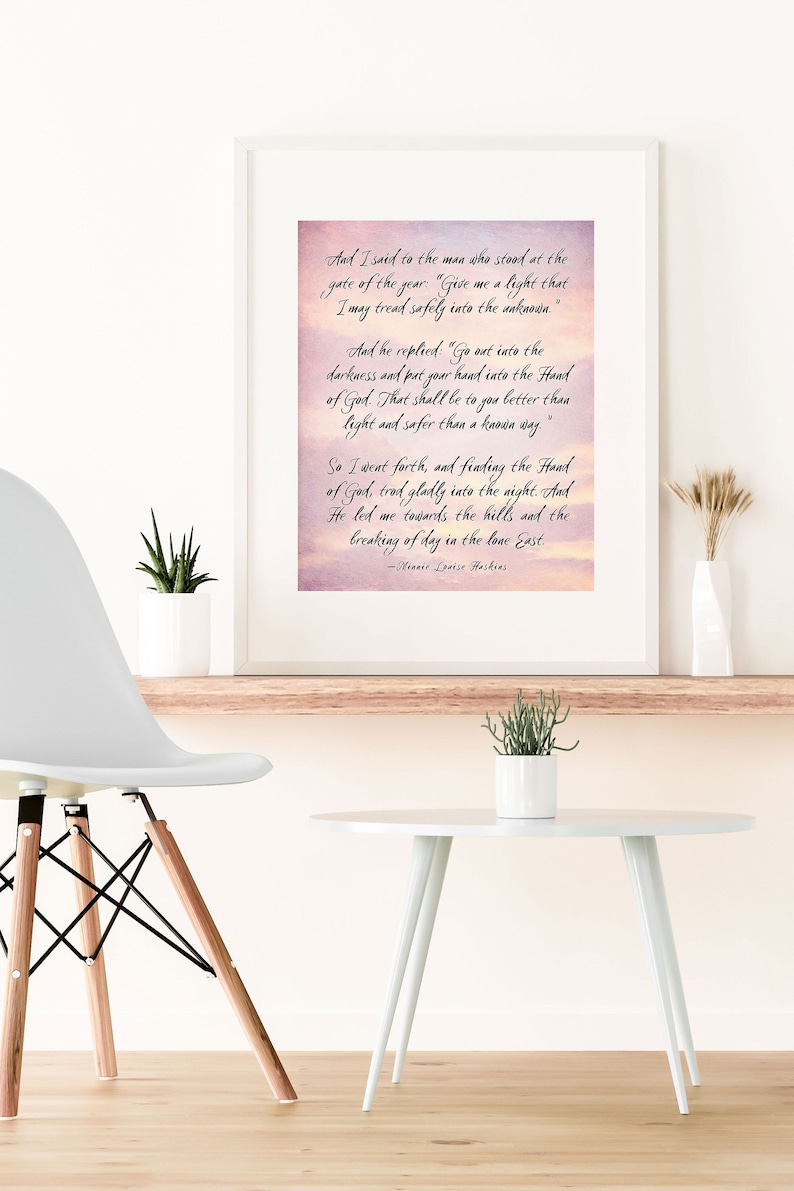 The Gate of the Year Poem Quote Framed Print: God Knows by Minnie ...
