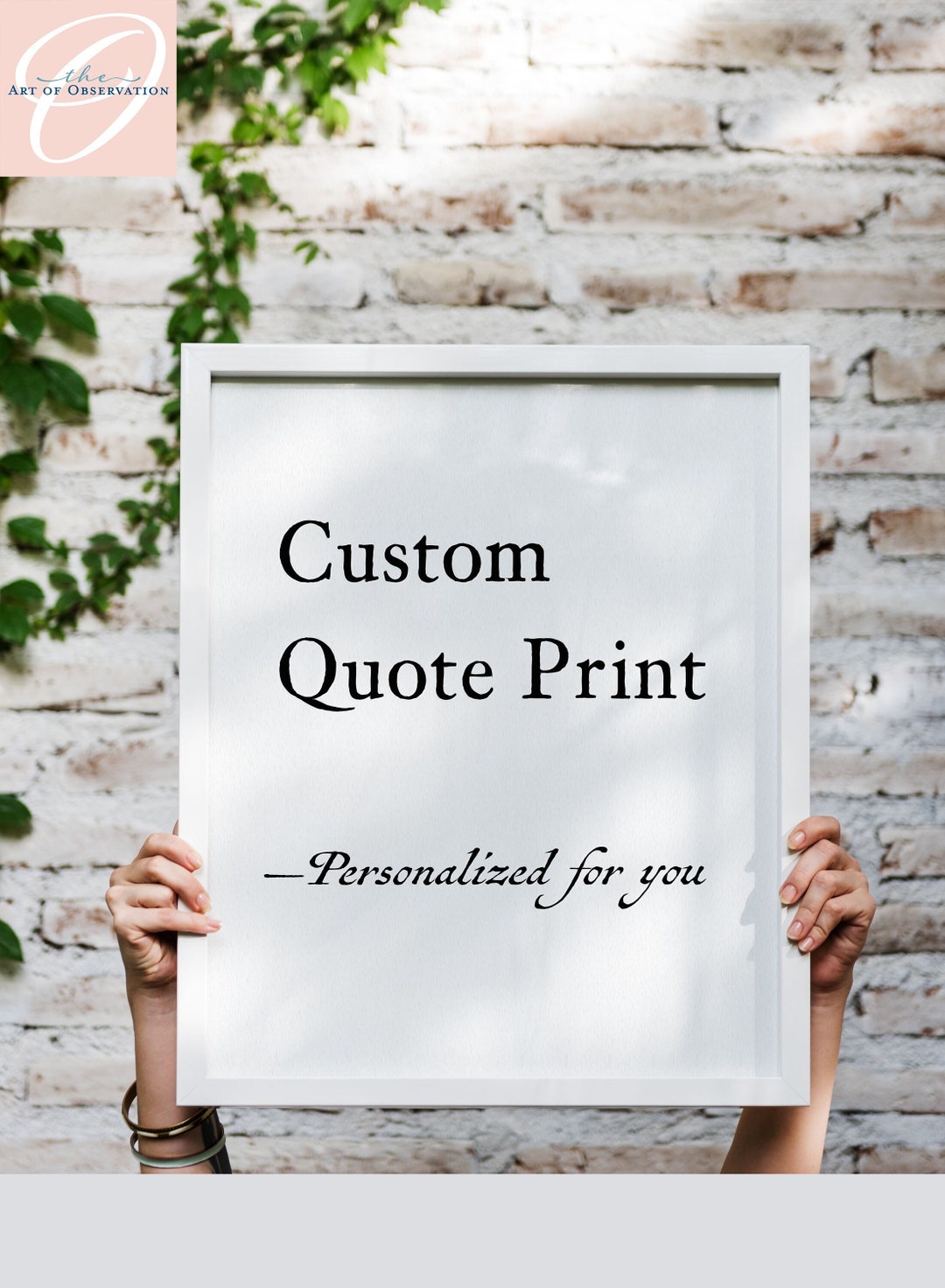 Custom Quote Framed Wall Art Print Personalized Quote Minimalist Black ...
