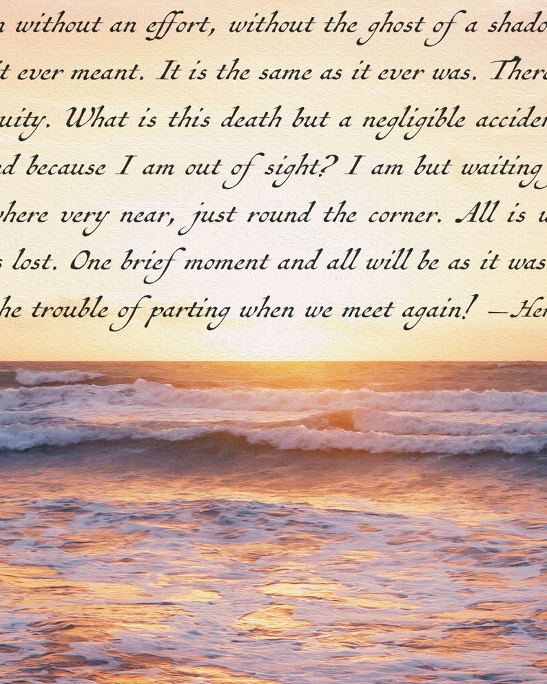 Death is Nothing at All Quote Wall Art Print Loss of Loved One - Etsy