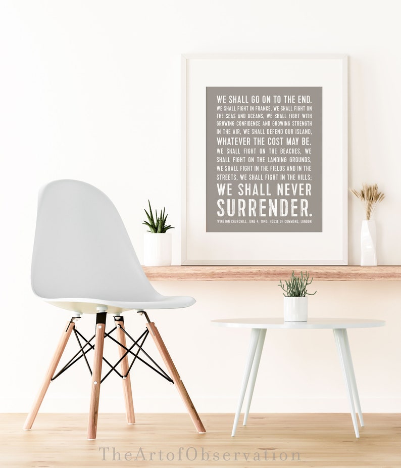 Winston Churchill Quote Wall Art Print Graduation Gifts for - Etsy