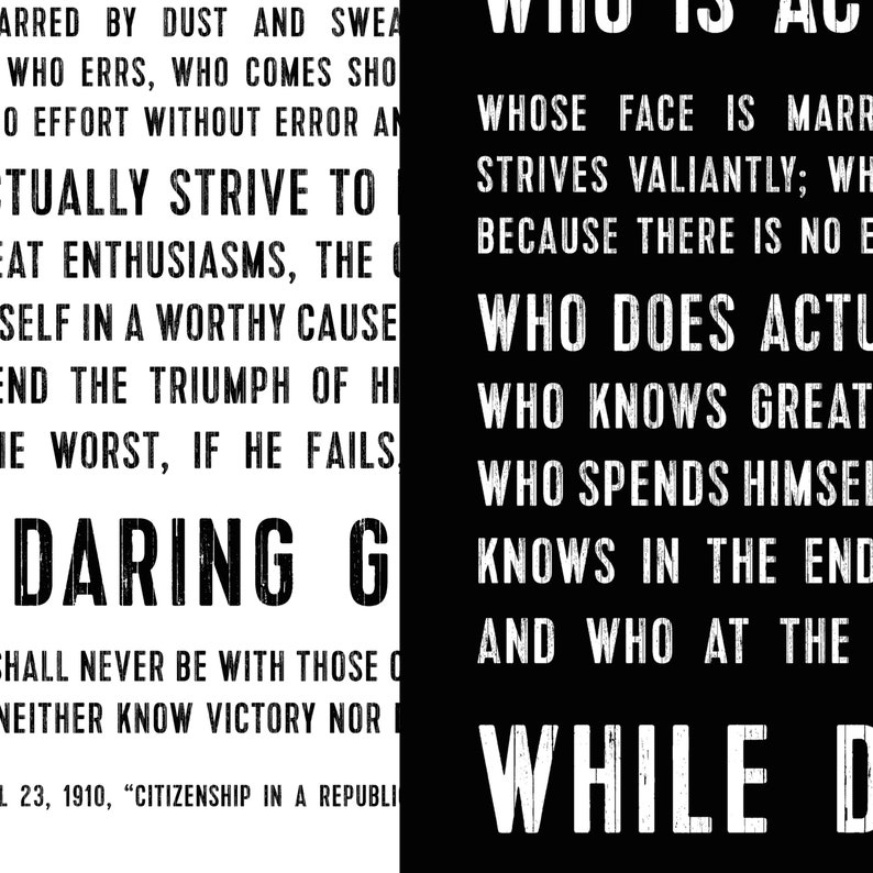 The Man in the Arena Quote Wall Art Print Leadership Gift for - Etsy