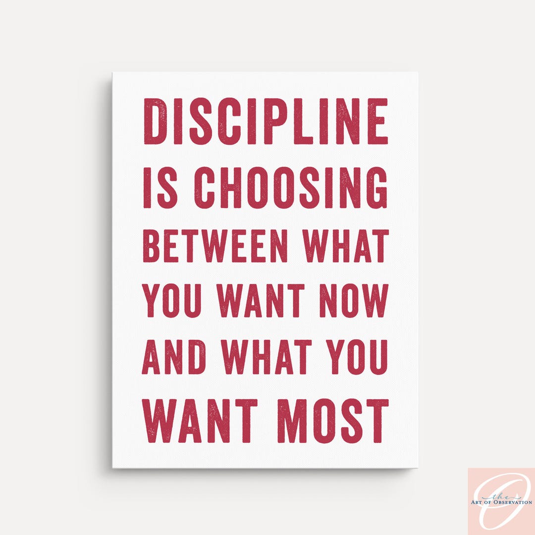Discipline Quote Print Discipline Poster Sports Motivation Quote ...