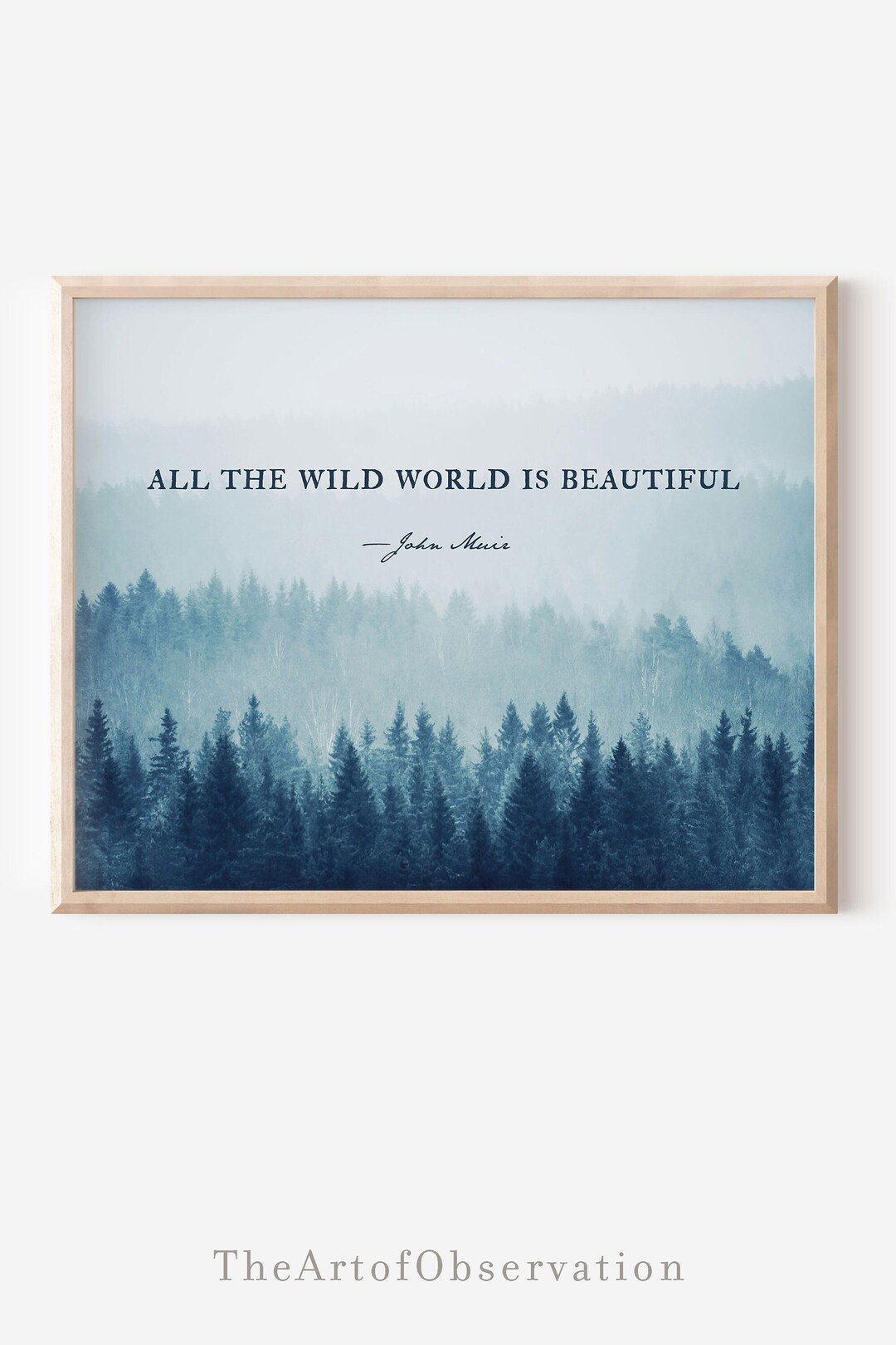 John Muir Quote Wall Art Print Inspirational Nature Quote for Him and ...