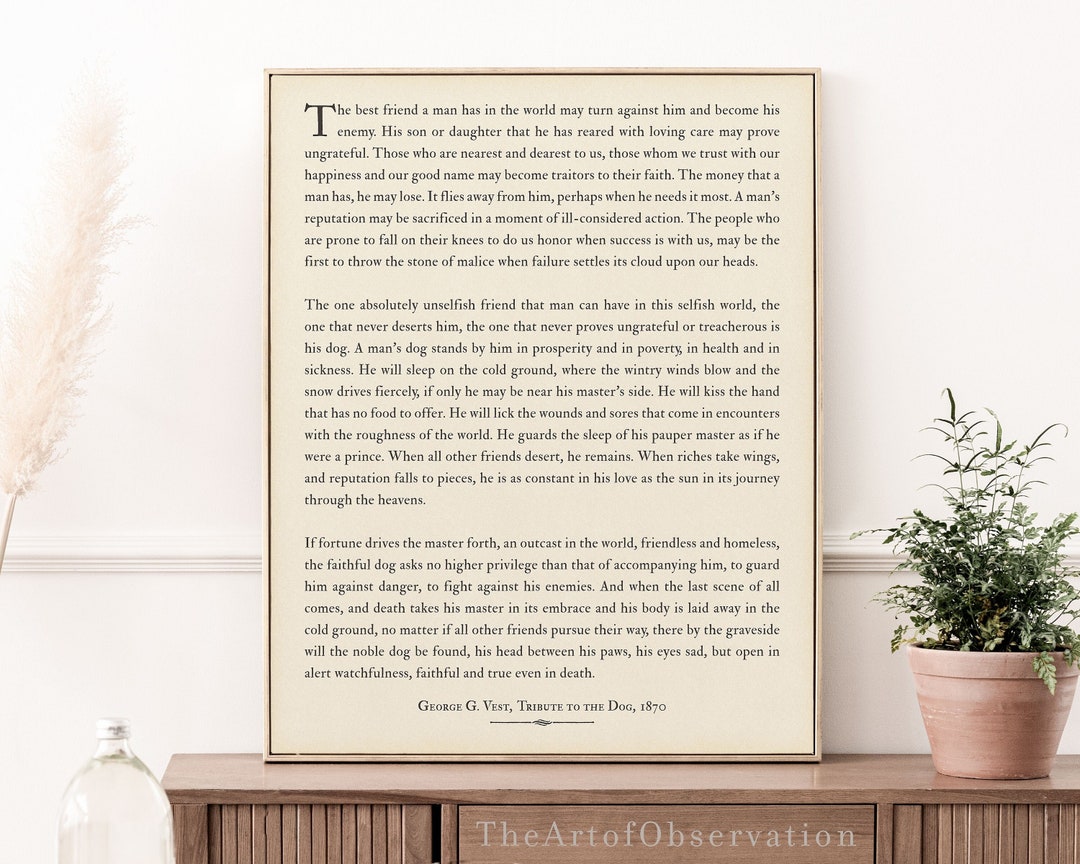 Dog Dad Gift Tribute to the Dog Quote Wall Art Print Pet Loss Gift Dog ...