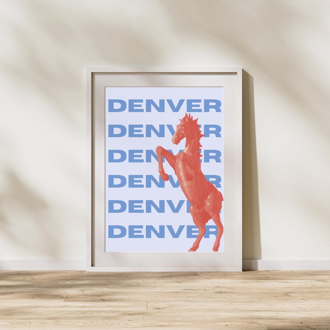 Denver, Colorado - DIGITAL DOWNLOAD - Colorful Blucifer Travel Art - Etsy