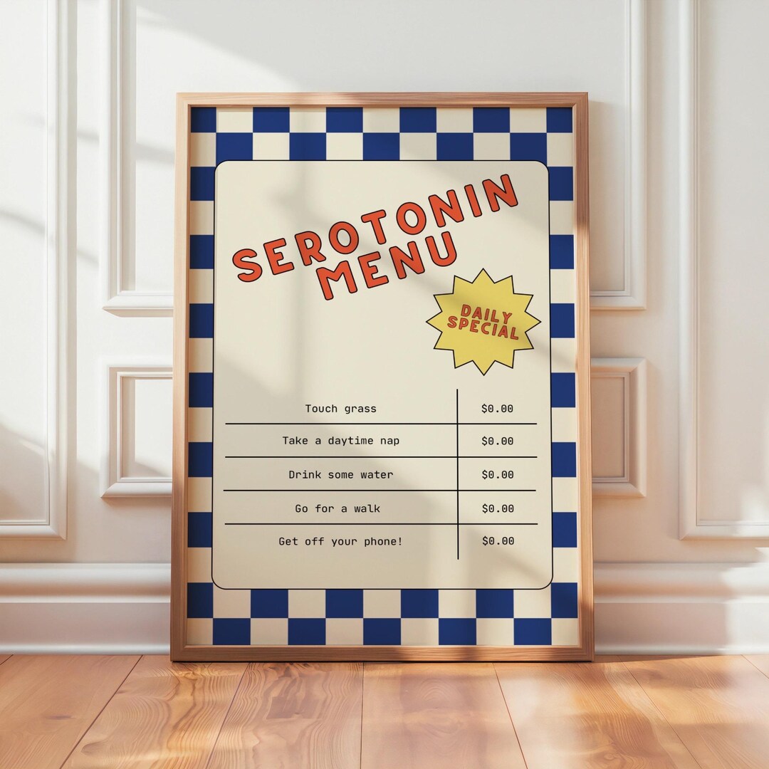 Instant Digital Download | Serotonin Menu Print - Etsy