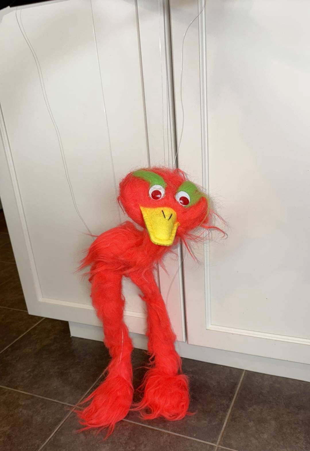 Vintage Orange Bird Fluffy Bird String Puppet Marionette 25" - Etsy