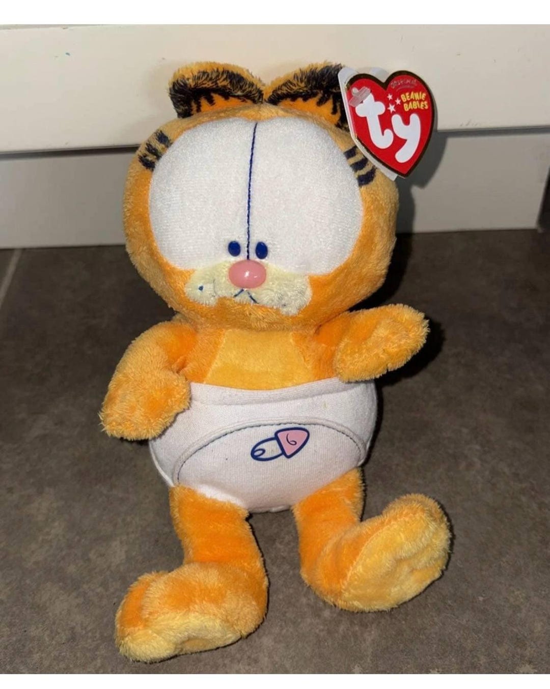 TY Beanie Plush Baby Garfield Diaper Stuffed Animal 8 Inch - Etsy