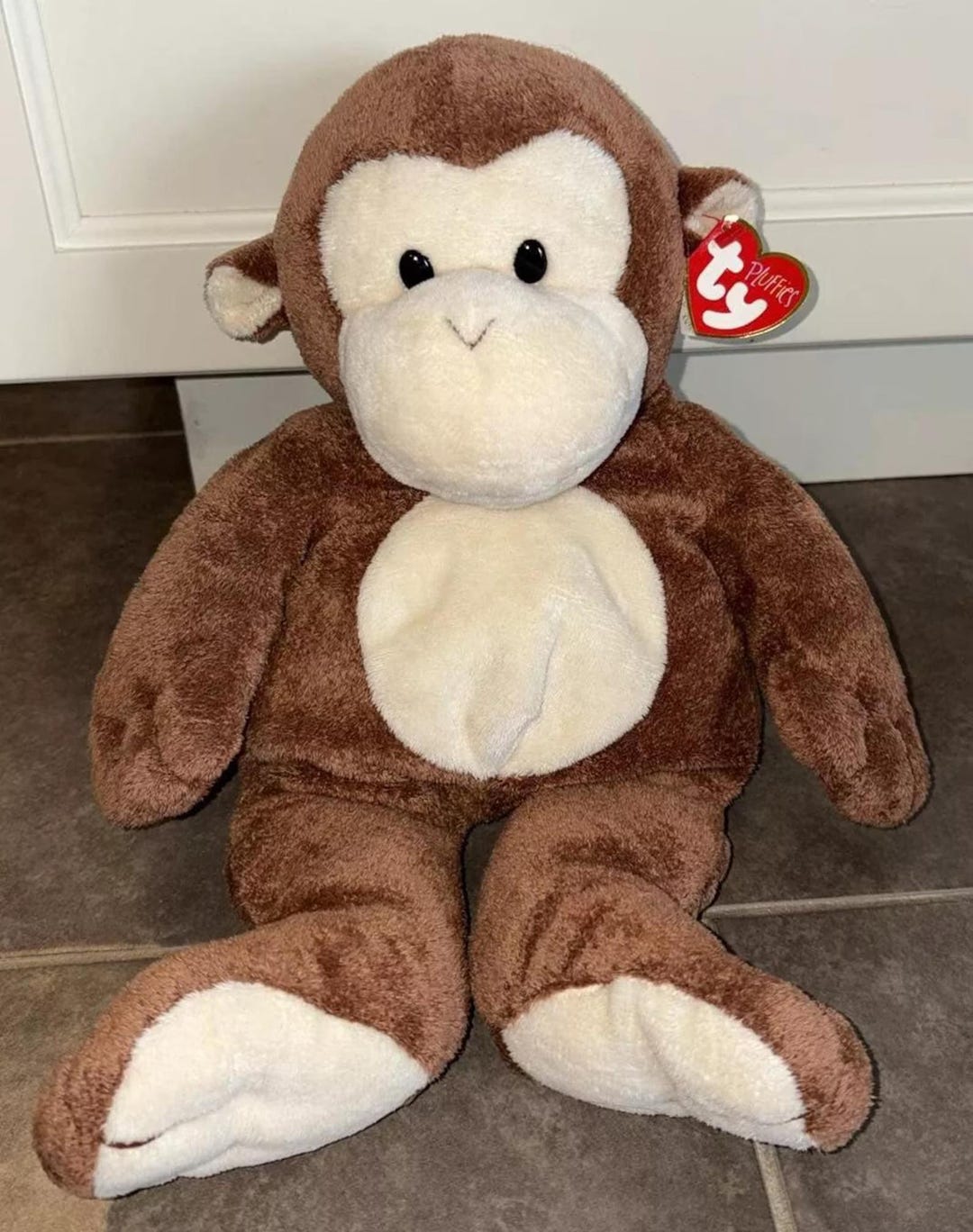 2004 Ty Pluffies DANGLES MONKEY Brown Plush Stuffed Animal 15" Large - Etsy