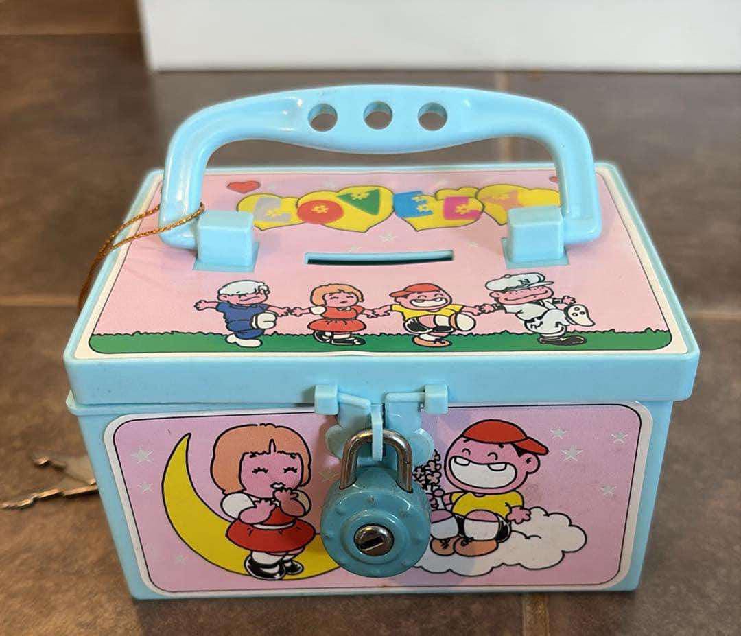 Vintage Blue Plastic Coin Box Bank With Lock & Key - Etsy