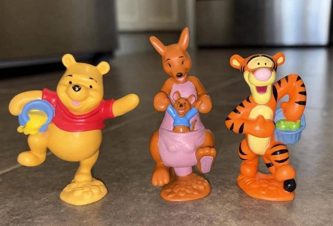 Disney Winnie the Pooh PVC Figures Pooh Tigger Kanga Roo Cake Toppers ...