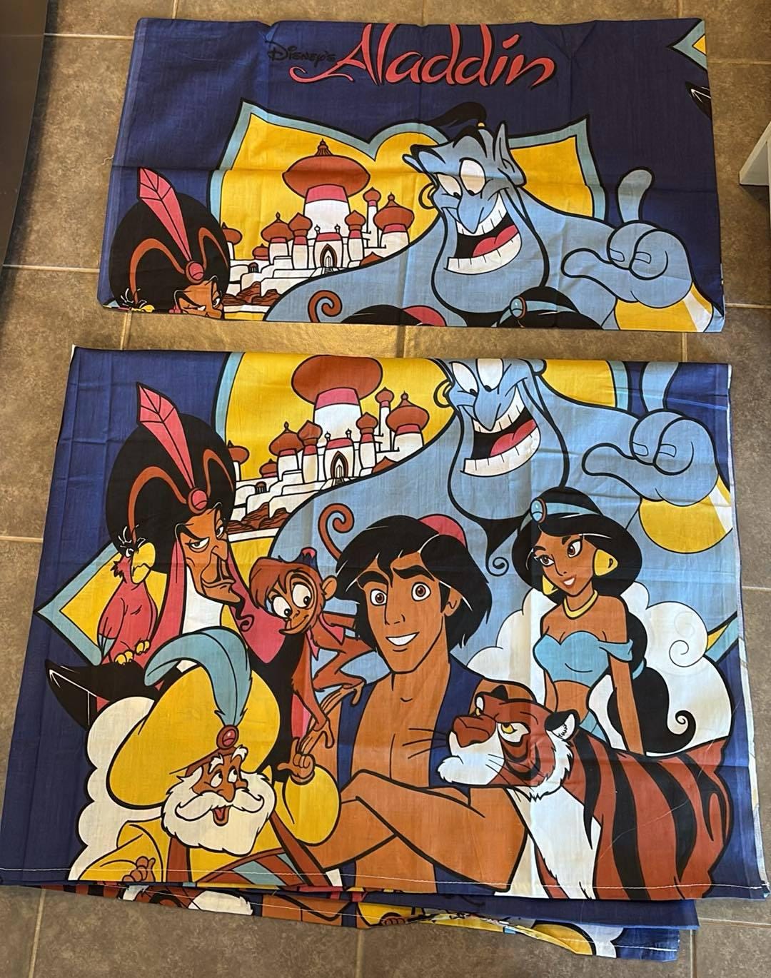 1990s Disney Aladdin Twin Size Flat Bedsheet and One Pillowcase - Etsy