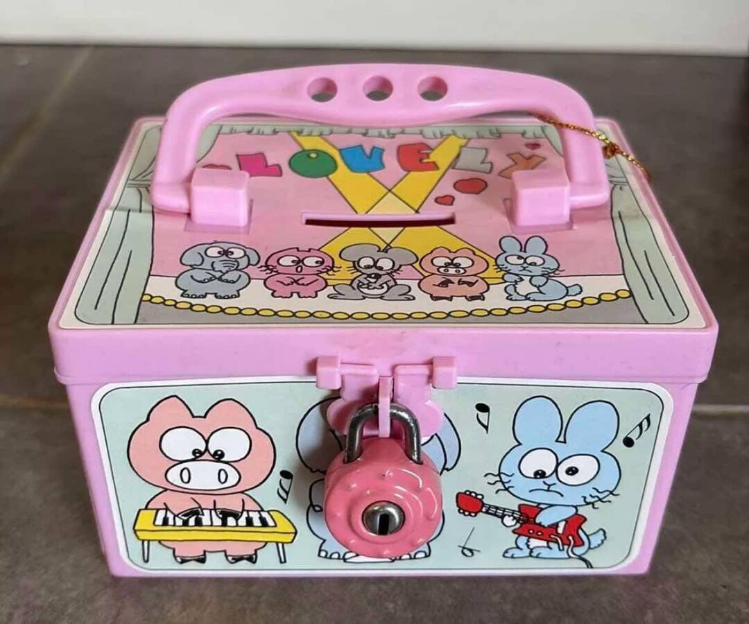 Vintage Lovely Pink Plastic Coin Box Bank 4 Inch Long W/lock & Key - Etsy