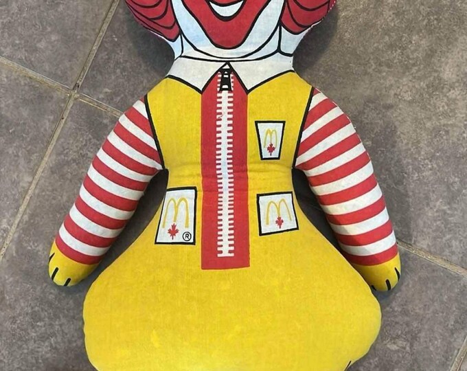 1984 Mcdonalds Ronald Mcdonald 16" Plush Cloth Doll Canada Large Size ...