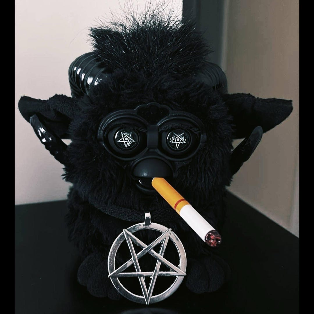 OOAK Furby the Dark Lord Gothic Satanic Goat Head Furby Non Working Art ...