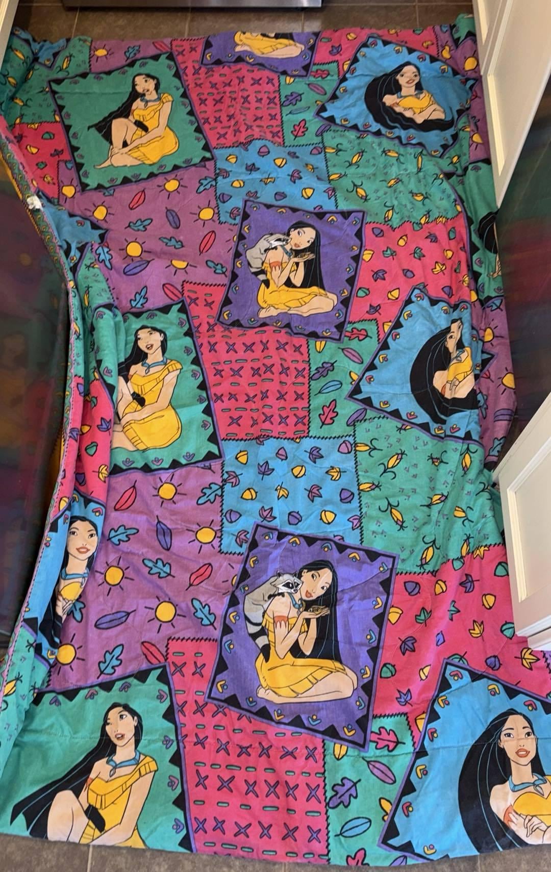 Vintage 90s Disney Pocahontas Reversible Twin Comforter Blanket Twin ...