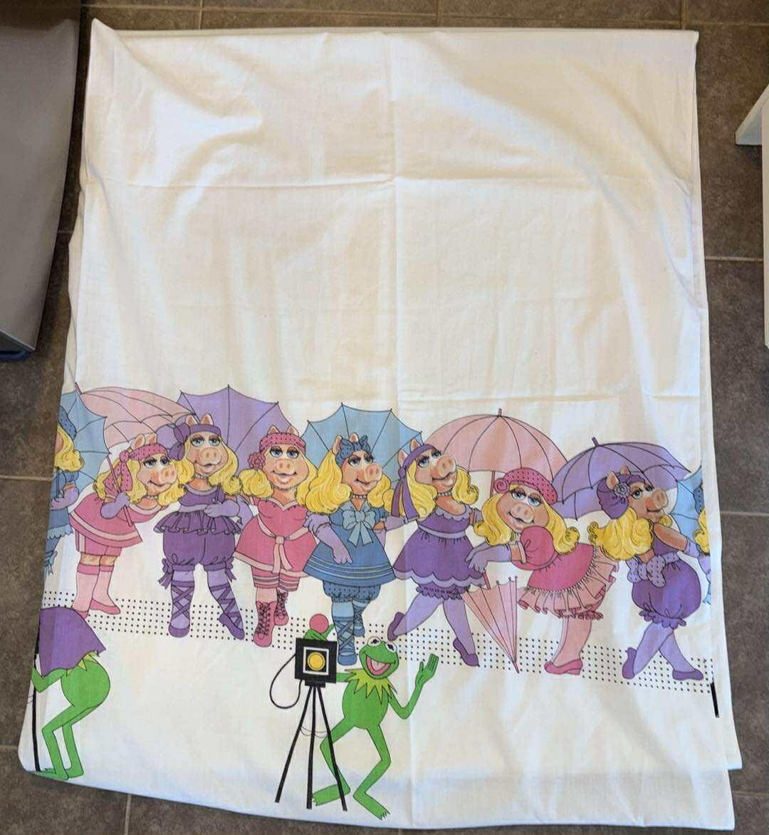 Vintage Lady PEPPERELL Miss Piggy and Kermit Muppets Twin Flat Sheet - Etsy
