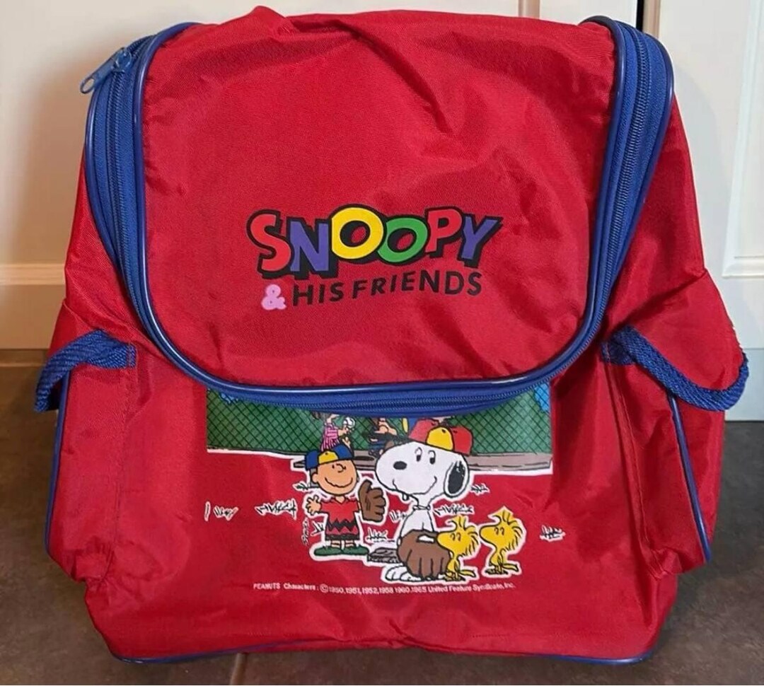 Vintage 1980s Peanuts Snoopy and His Friends Backpack Red - Etsy