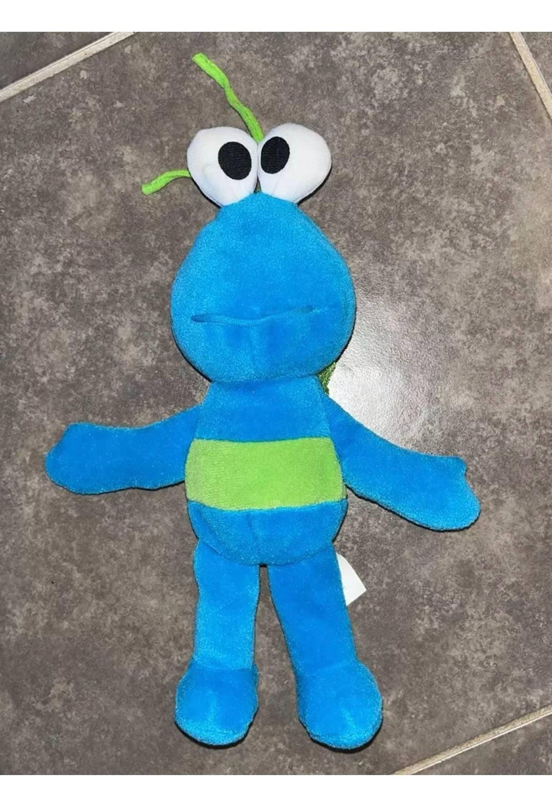 Vintage 1997 Tyco Sesame Street BLUE TWIDDLE BUG 8" Bean Bag Stuffed ...