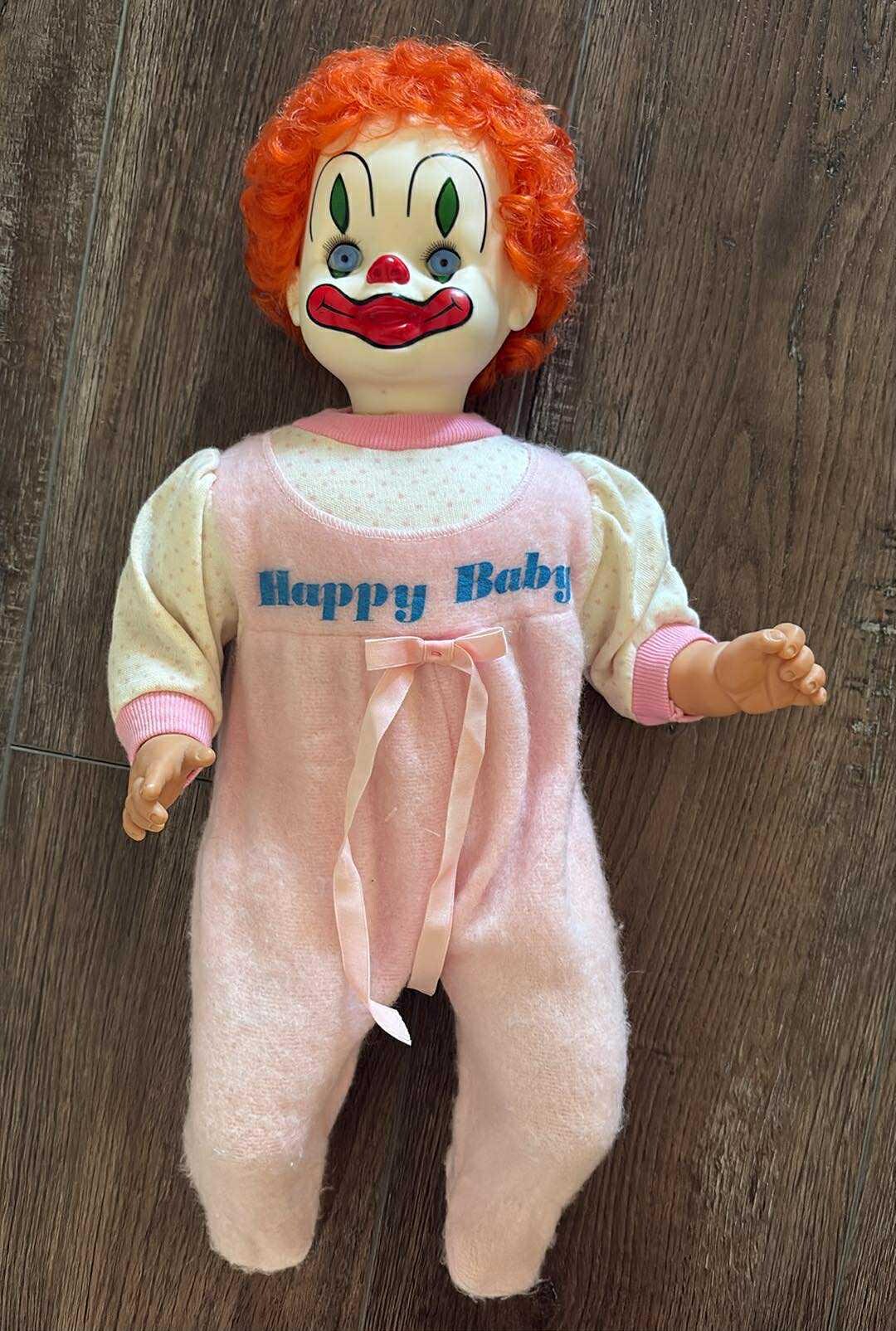 1981 Gatabox Happy Clown Toy Blue Eyes Plastic Cloth Soft Body 14.5 ...