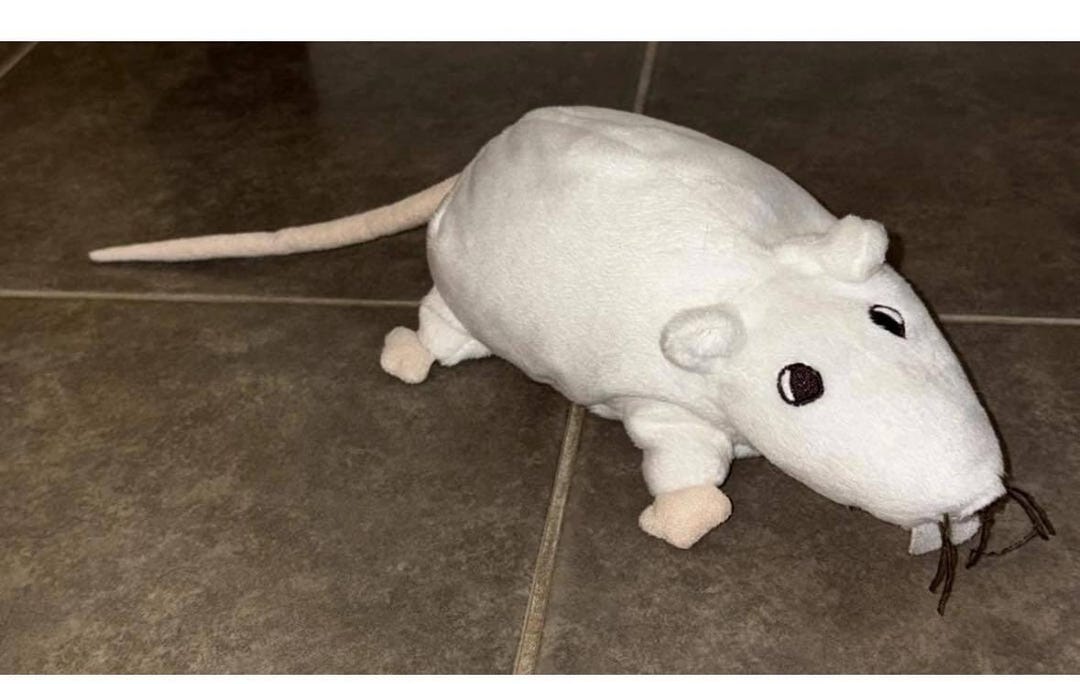 Ikea Gosig Ratta White Rat Mouse Stuffed Animal Plush Toy 8” No Tush ...