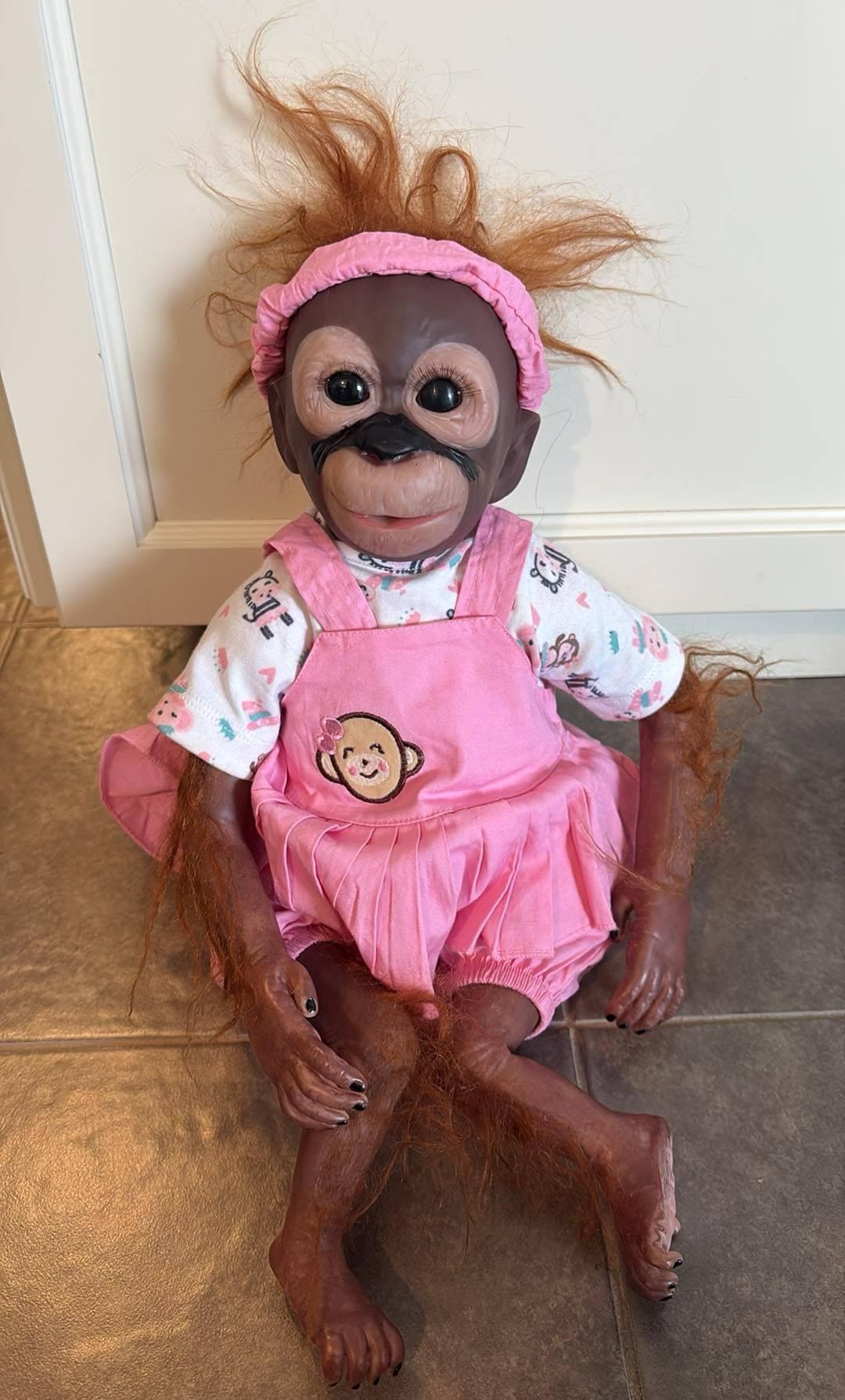 Baby Monkey Orangutan Realistic Doll Silicone Vinyl With Soft Body 18 ...
