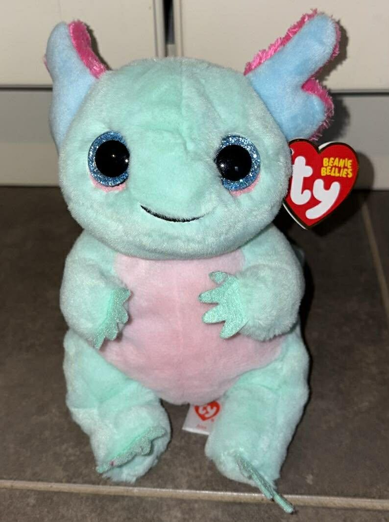 Ty Beanie Baby Bellies - ALEX the Pastel Axolotl 6 Inch Stuffed Plush ...