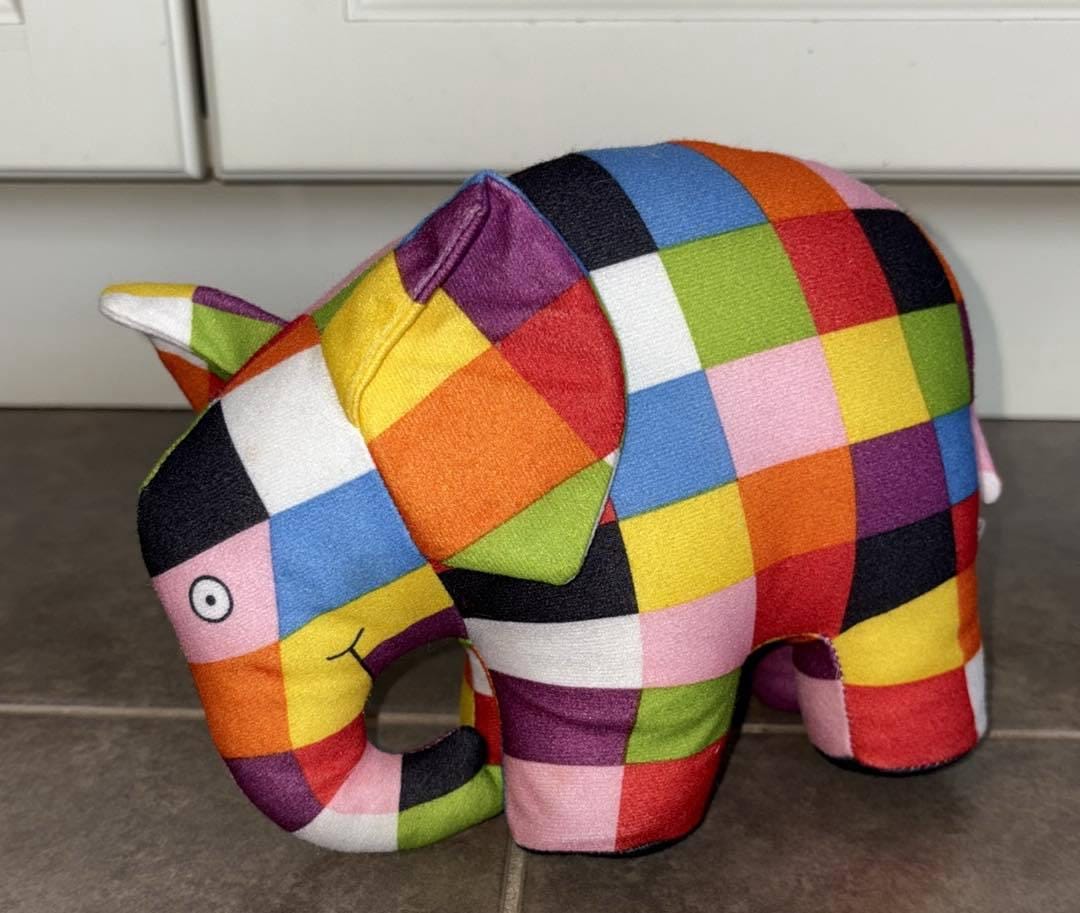 Vintage 1993 Elmer Patchwork Elephant Plush Stuffed Animal David Mckee ...