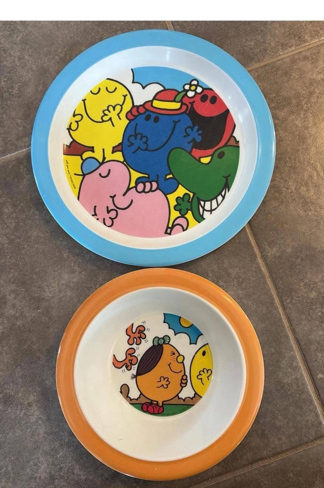 Mr. Men Little Miss Bowl and Plate Kids Snack Melamine 2 Included - Etsy