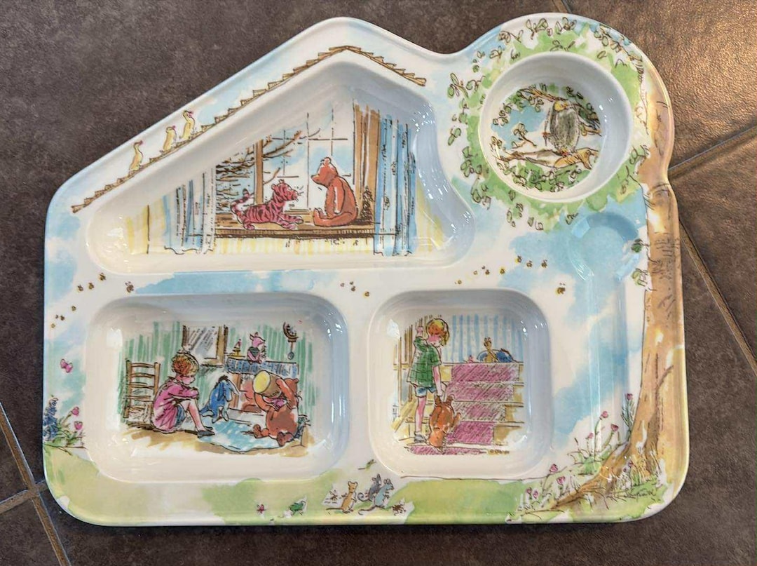 Vintage Kibouki Winnie the Pooh and Friends Childs Melamine Divided ...