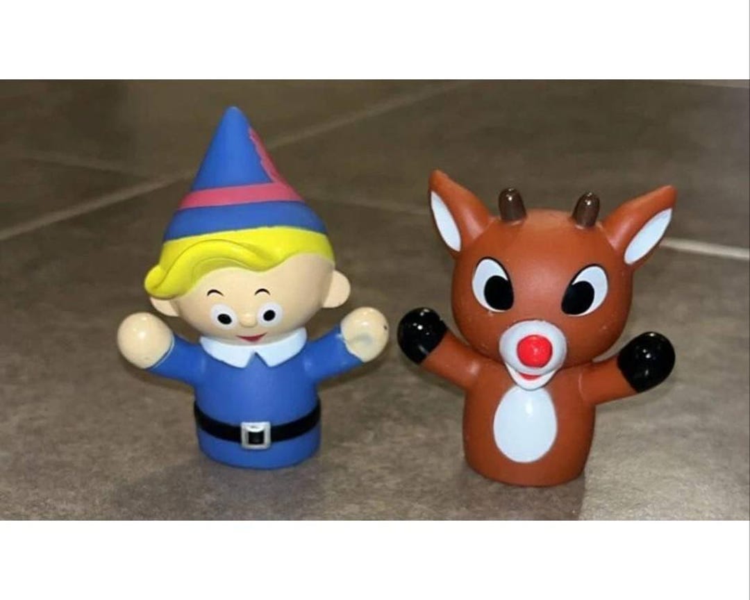 Classic Rudolph Red Nosed Reindeer Hermey and Rudolph Finger Puppets 2 ...