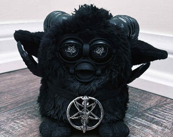 OOAK Furby the Dark Lord Gothic Satanic Goat Head Furby Non Working Art ...